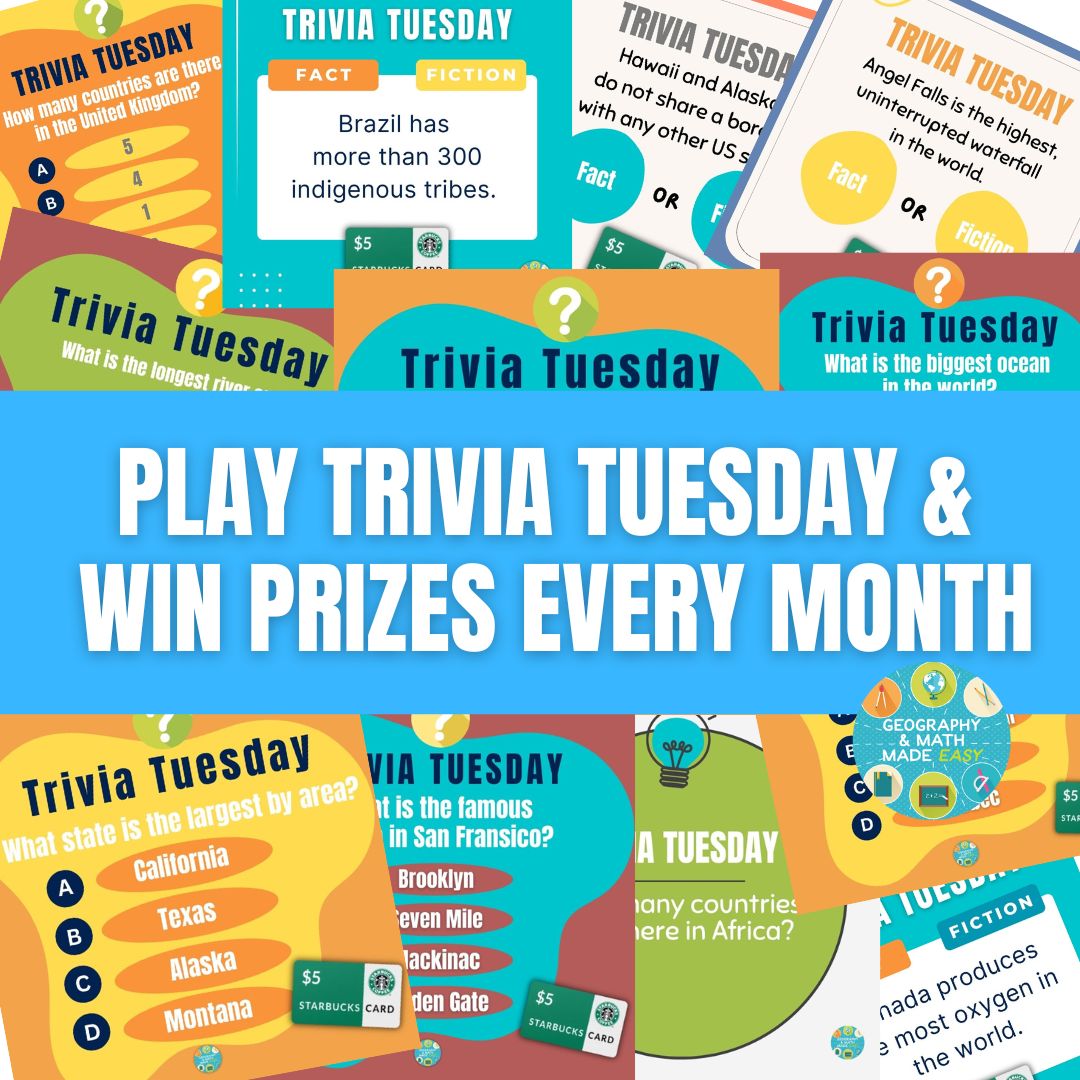 Play Trivia Tuesday and Win Prizes Each Month – Geography & Math Made Easy